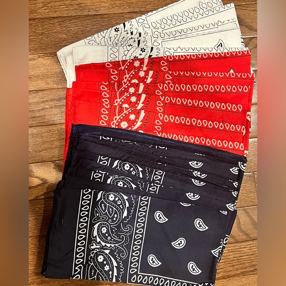 Accessories | Nwt Set Of 18 Bandanas In Red White And Blue | Poshmark